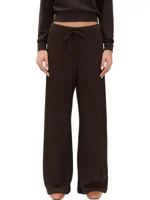 Eterne Drawstring Wide-leg Sweatpants - Espresso