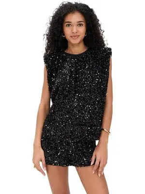 Endless Rose Sequin Embellished Top - Black
