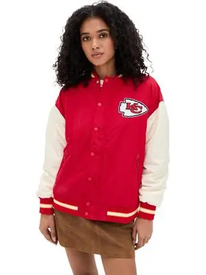 Terez Chiefs Colorblock Bomber Jacket - Chiefs Red/sugar Swizzle