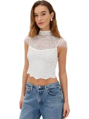 ALICE + OLIVIA Embellished Cropped Top