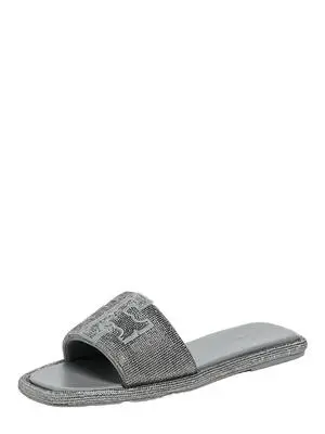 Tory Burch Double T Pave Sport Slides - Lapis/light Black Diamond