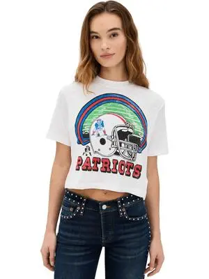 Junk Food Patriots Graphic Crop Tee - Vintage White