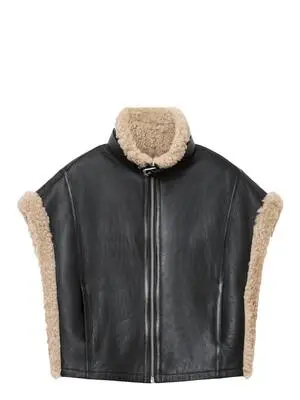 ALLSAINTS Reversible Shearling Marlin Gilet - Black