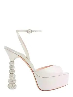 SOPHIA WEBSTER 140mm Natalia Crystal-heel Sandals - White