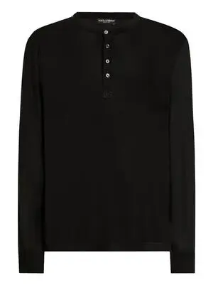 Dolce & Gabbana Buttoned Long-sleeve T-shirt - Black