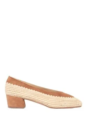Gabriela Hearst Raffia And Suede Block Heel Pumps - Brown