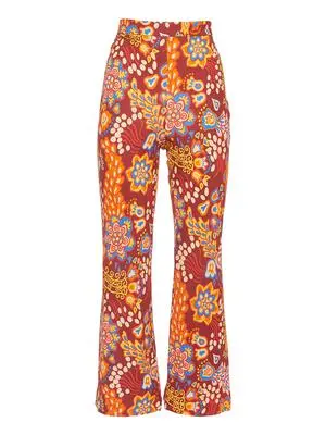 La DoubleJ Printed Flare Stretch Pants - Print