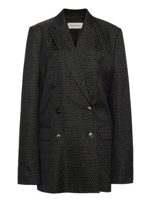 Dries Van Noten Diamond-motif Jacquard Jacket - Black