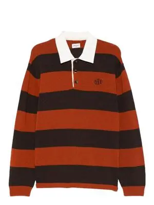 BODE Striped Polo Shirt Brown