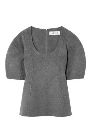 RÓHE Brushed Wool And Cashmere-Blend Felt Top Dark Gray