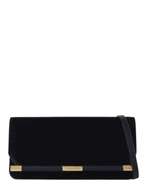 VICTORIA BECKHAM 202 Leather-Trimmed Velvet Clutch