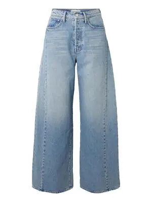 MOTHER The Pipe Dream Button Sneak High-Rise Wide-Leg Jeans