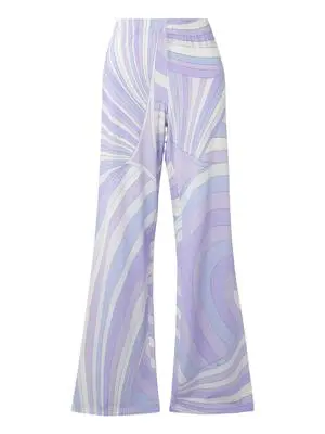 Emilio Pucci Iride Printed Wide-leg Pants - Purple