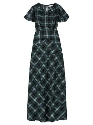 DÔEN Seraphine Checked Cotton-twill Midi Dress - Green