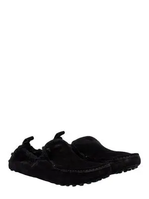 TOD'S Gommino Shearling-lined Suede Driving Shoes - Black