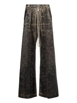 Rick Owens Coated Cotton Wide-leg Pants - Black