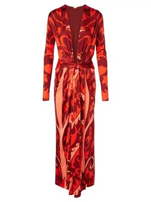 Johanna Ortiz Printed Jersey Midi Dress - Red