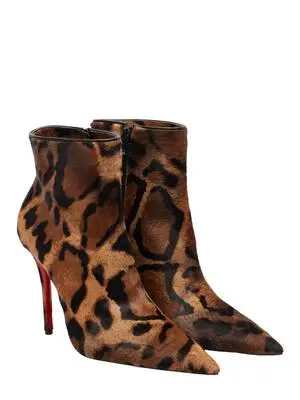 CHRISTIAN LOUBOUTIN Miss Z 100 Calf Hair Ankle Boots - Brown