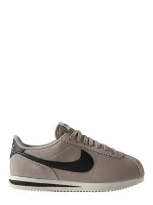 Nike Cortez Leather And Shell-trimmed Suede Sneakers - Gray