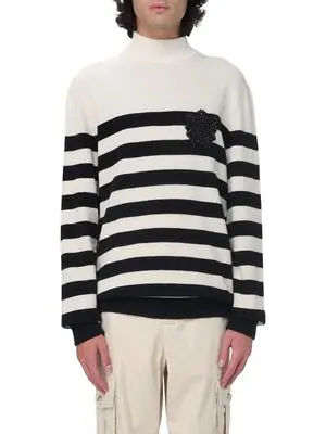 Balmain Striped Sweater - White