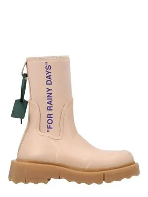 Off-White Sponge Rubber Rain Boots Cream
