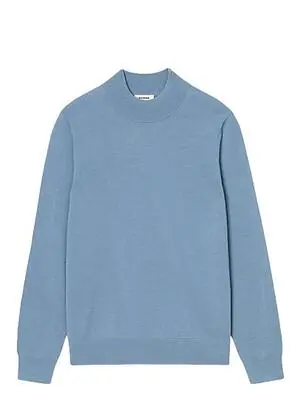 Sandro High-neck Wool Jumper - Chambray
