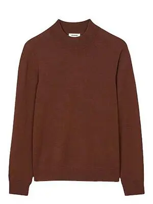 Sandro High-neck Wool Jumper - Cognac