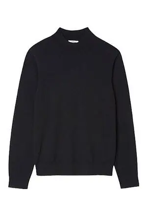 Sandro High-Neck Regular-Fit Wool Jumper Midnight Blue