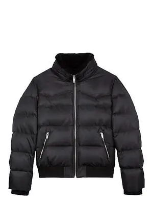 The Kooples Padded High-collar Down Jacket - Stone