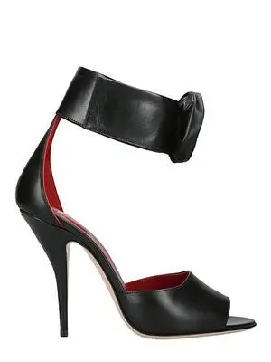 Valentino Garavani Drip Rose 105 Leather Heeled Sandals Blk/other