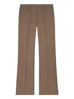 The Kooples Flared Mid-rise Wool Trousers - Camel