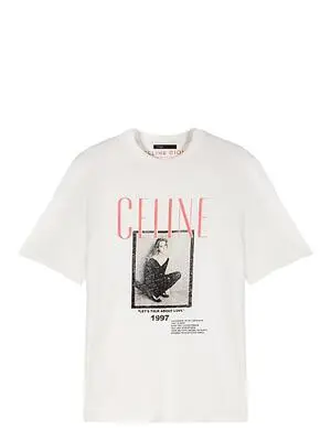 Maje Printed Cotton T-shirt - White