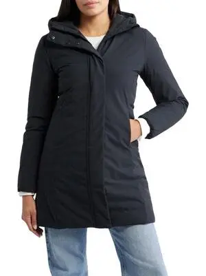 SAVE THE DUCK Leyla Water-resistant Hooded Coat - Black