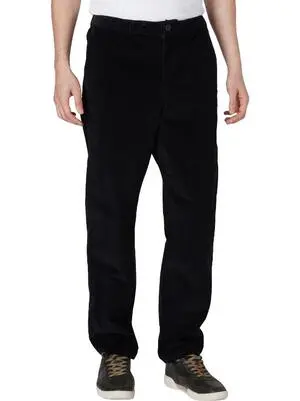 Paul Smith Flat Front Drawstring Corduroy Pants - Black