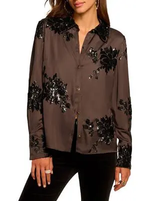 RAMY BROOK Sara Sequined Button-Up Shirt