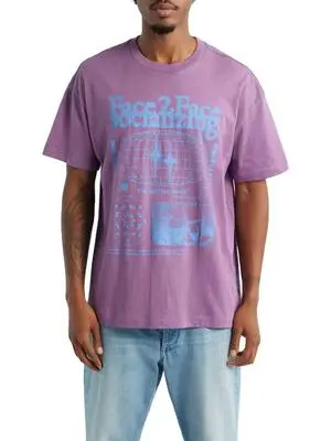 THE FORECAST AGENCY Face 2 Face Cotton Graphic T-shirt - Grape