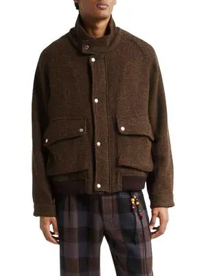 SONG FOR THE MUTE Wool-blend Flight Jacket - Brown