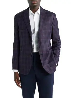 Nordstrom Shadow Check Wool Sport Coat - Burgundy Dandy Wool Check