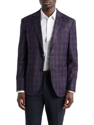 Nordstrom Shadow Check Wool Sport Coat - Burgundy Dandy Wool Check
