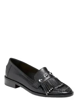 Cinq À Sept Gina Hardware Kiltie Loafer - Black