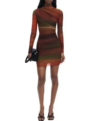 Desigual Mesh Minidress - Dark Orange