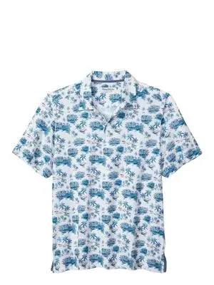 Tommy Bahama Bahama Coast Palm Scape Islandzone® Camp Shirt - Azul Mar