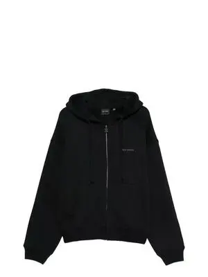 DAILY PAPER Logo-embroidered Zip-up Hoodie - Black