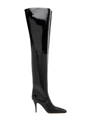 Stella McCartney 95mm Square-toe Patent Over-the-knee Boots - Black