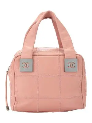 Chanel Quilted Caviar Lax Bowler Bag - Pink