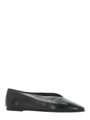 POEVE Leather Ballet Flats - Black
