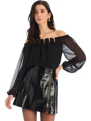 Allison Sara Off-the-shoulder Top - Black