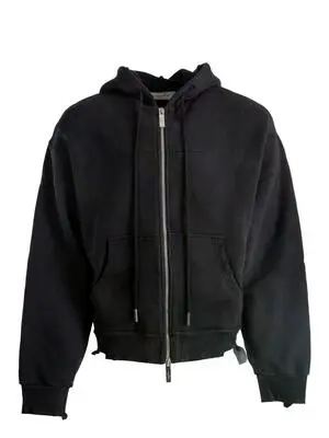 MATIÈRES FÉCALES Zip-up Hooded Jacket - Black