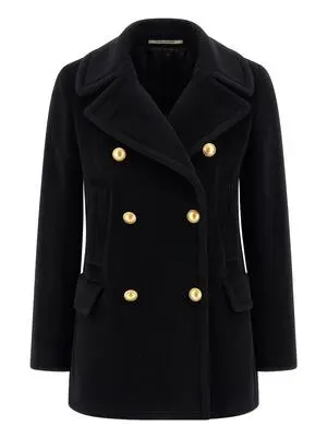 Tagliatore Blanche' Virgin Wool Coat Black