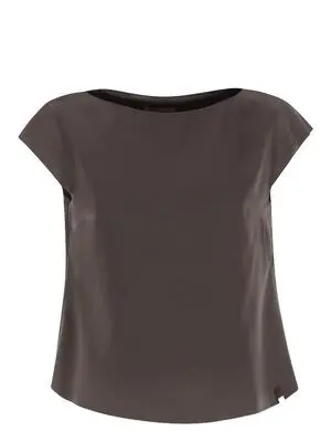 Herno Satin Envers Resort Blouse - Brown